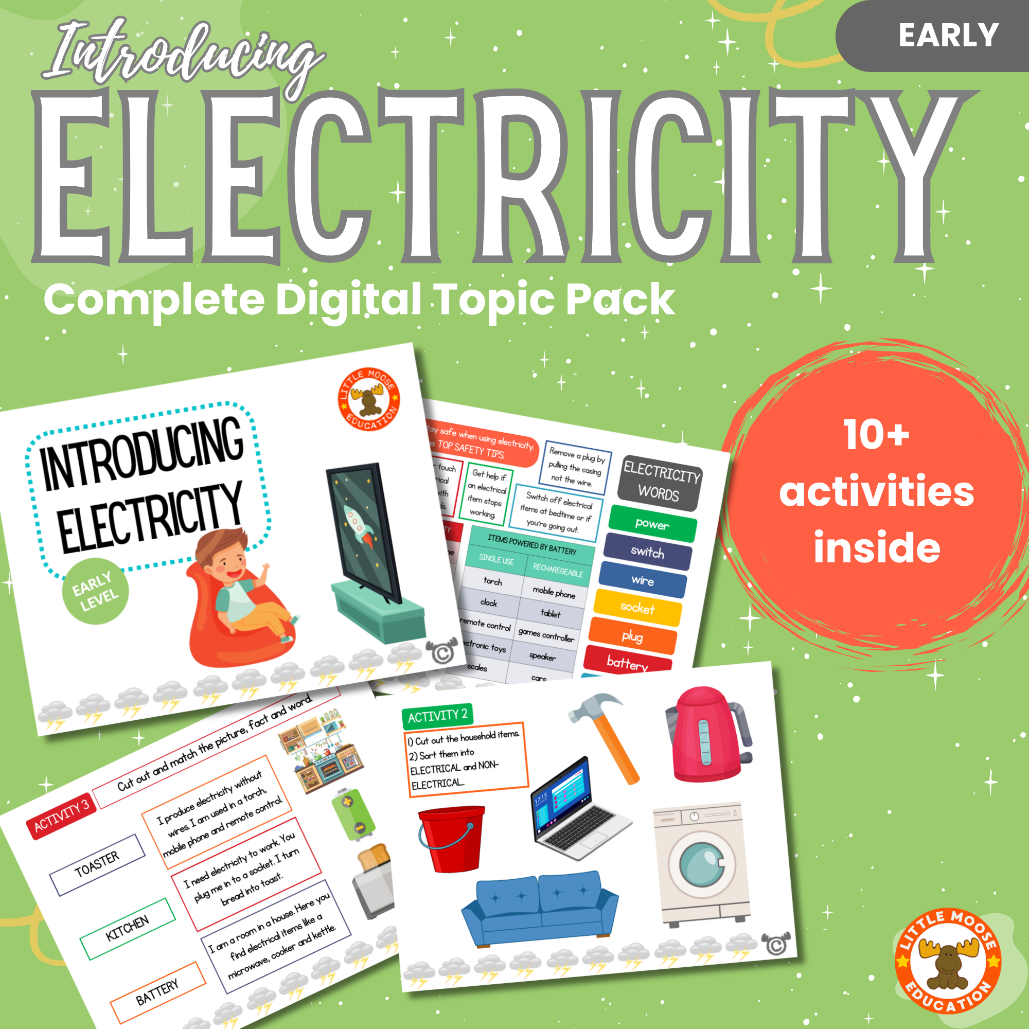 Introducing Electricity - Digital Topic Pack | Little Moose Education